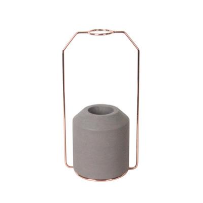 Cina Vaso concreto di Clyinder del giardino piccolo grigio chiaro con il cavo della placcatura elettrolitica dell'oro in vendita