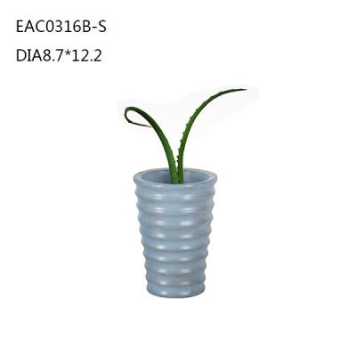 Cina Vaso concreto Handmake di Embossment blu della colonna per la decorazione interna in vendita