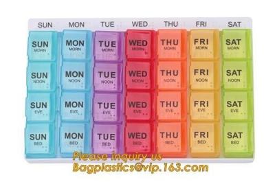 China week pill box 7 day Medicine Pill box for health care,Customized logo Hot sales colorful plastic pill box,7 day pill box for sale