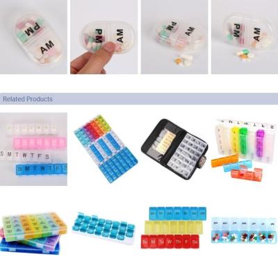 China Weekly unique design spring push button medicine box, Monthly plastic medicine storage box for 31 day, case, box, contai for sale