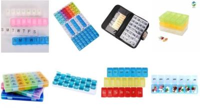 China Weekly unique design spring push button medicine box, Monthly plastic medicine storage box for 31 day, case, box, contai for sale
