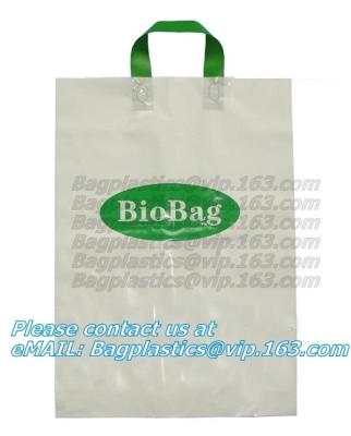 China La bolsa de plástico suave de la manija del lazo de la promoción producida por el fabricante de Shangai, Plas suaves plegables de la manija del lazo de la original PE del 100% en venta