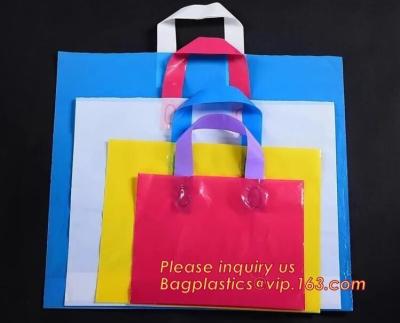 China BOLSO SUAVE HELADO CLARO del COMPRADOR del LAZO, paquete plástico de los bolsos de compras de la venta al por menor del OEM Bagbiodegradable del lazo de la bolsa de plástico suave de la manija en venta