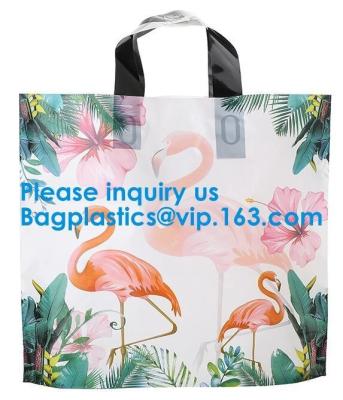 China La bolsa de plástico suave hecha de la manija del lazo de Biodegradable&Compostable Flexi del almidón de maíz, bolso que hace compras plástico de la manija suave del lazo con en venta
