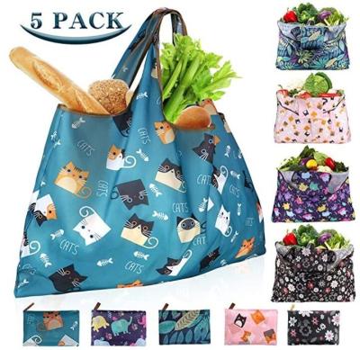 China Elastic Band Lightweight Tote Bag Bulk Durable Eco-Friendly Polyester Reusable Extra-Large Grocery Bags Zipper Storage for sale
