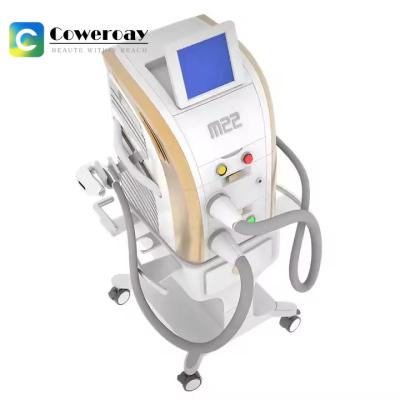 China Laserhaarverwijdering Ipl M22 E-Light Twee handgrepen Nd Yag Laser Machine Te koop