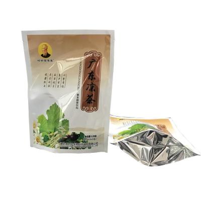 China 150g LDPE Disposable Lamination Plastic Bottom Gusset Stand Up Chinese Herbal Tea Packaging Pouch en venta
