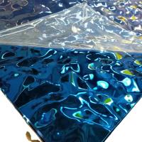 Quality Water Ripple Color Mirror Embossed Plate for Hotel Villa Ceiling Curtain Wall in Stainless Steel for sale