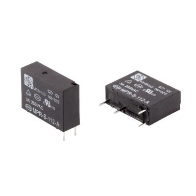 中国 普通Meishuo MPR-S-112-A 4pinのリレー5a 250vacミニチュアPCBのリレーの掛け金を降ろすopen12ボルトdc 販売のため