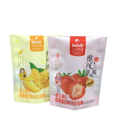 China A impressão feita sob encomenda frutifica saco liofilizado do empacotamento de alimento dos petiscos do malote do suporte da fatia do pêssego acima com zíper à venda