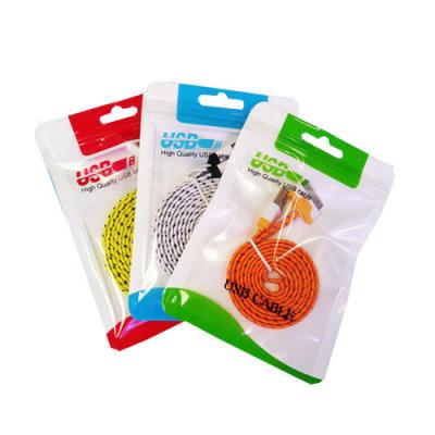 China Kleurrijke de Kabel Verpakkende Zak USB die van Drukgegevens Ritssluitings Plastic Zak verpakken Te koop