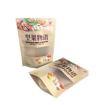 China Het document van kraftpapier van de fabrieksprijs bruine koffiethee gedrukte verpakkende zakken met venster Te koop