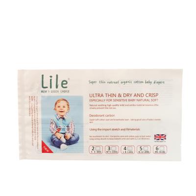 China plastic hitte - de luier die van de verbindingsbaby kant drie verpakken verzegelde zak met het scheurnoorden Te koop