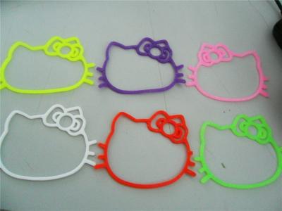 China Blue / White / Green Hello Ketty Shape High Elastic Silicone Bracelets, Silly Rubber Band for sale