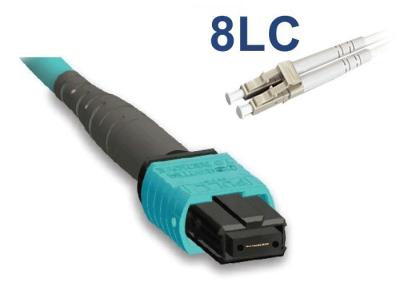 Cina Cavo a fibre ottiche di uso OM3 dei dispositivi di QSFP, MPO a perdita di inserzione bassa del cavo di LC in vendita