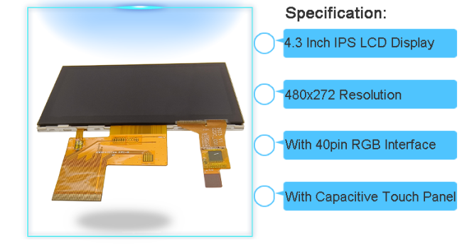 4.3 inch capacitive touch screen