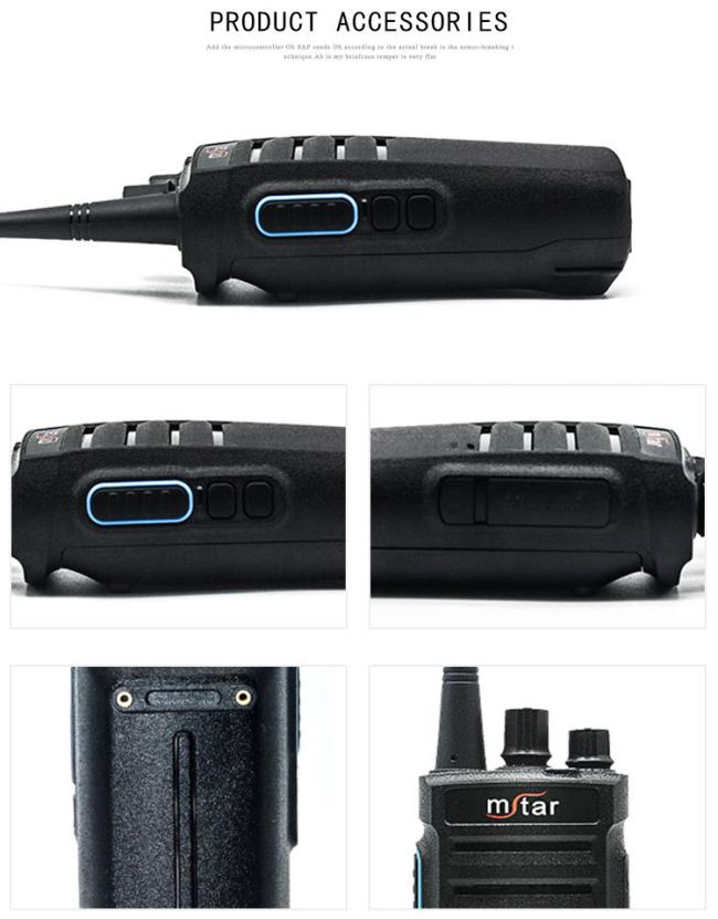 Mstar M-298 Outdoor Dustproof Mini UHF Security Radio Intercom Walkie Talkie Convenient Black Li-ion 16 Handheld 1 ~ 50 Layers