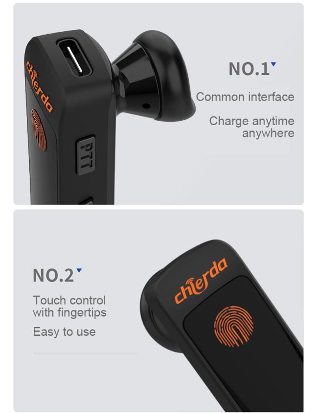 Chierda CD101F Plus walkie talkie size comparison