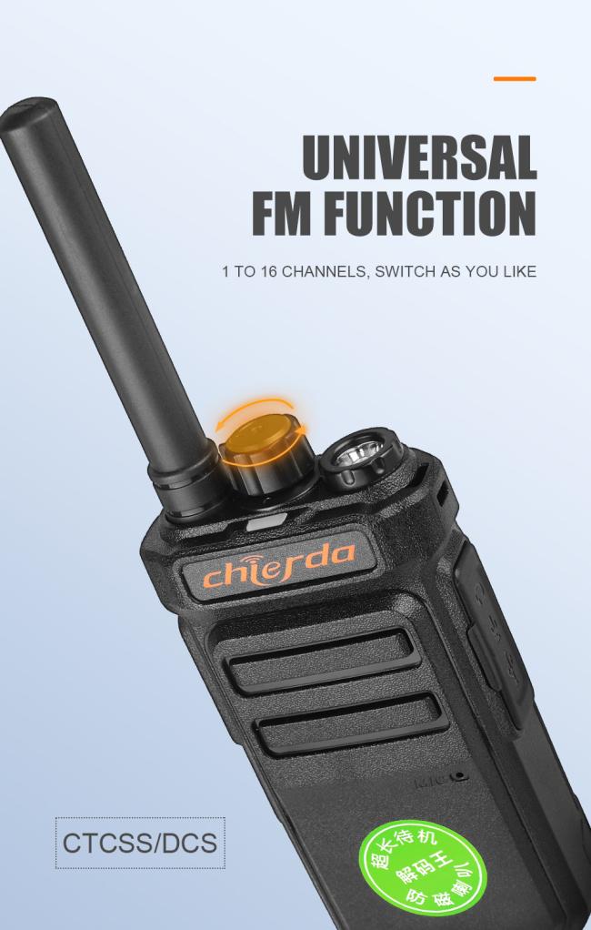 Chierda CD101F Plus walkie talkie microphone detail