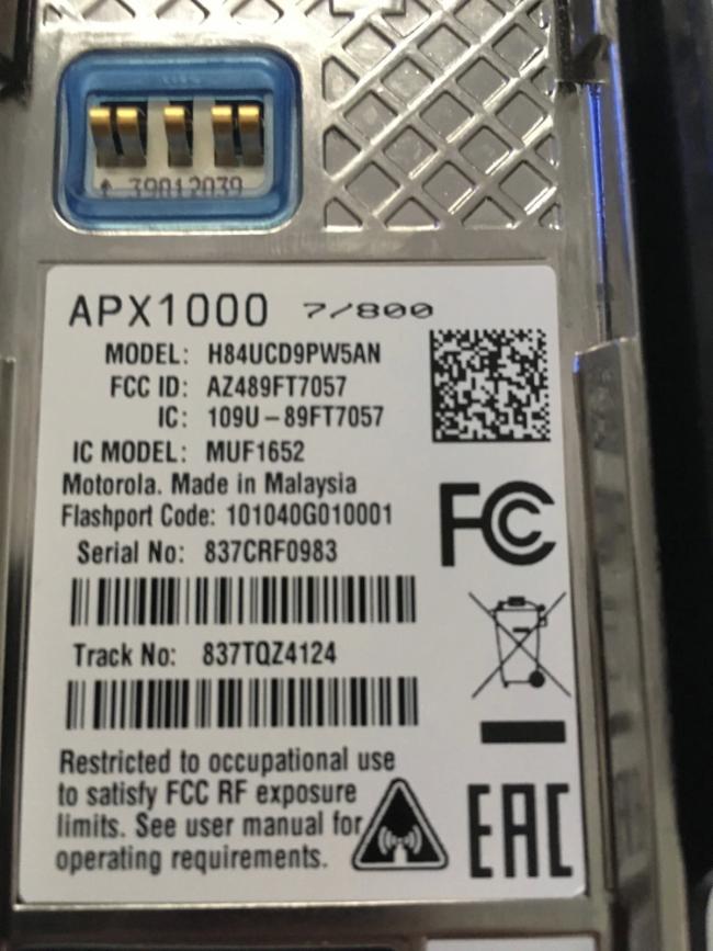 Motorola APX1000 Walkie Talkie display close-up