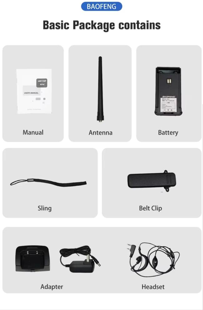 Baofeng DR-1802U Walkie Talkie back view