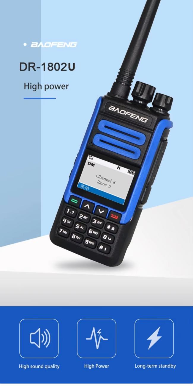 Baofeng DR-1802U Walkie Talkie controls