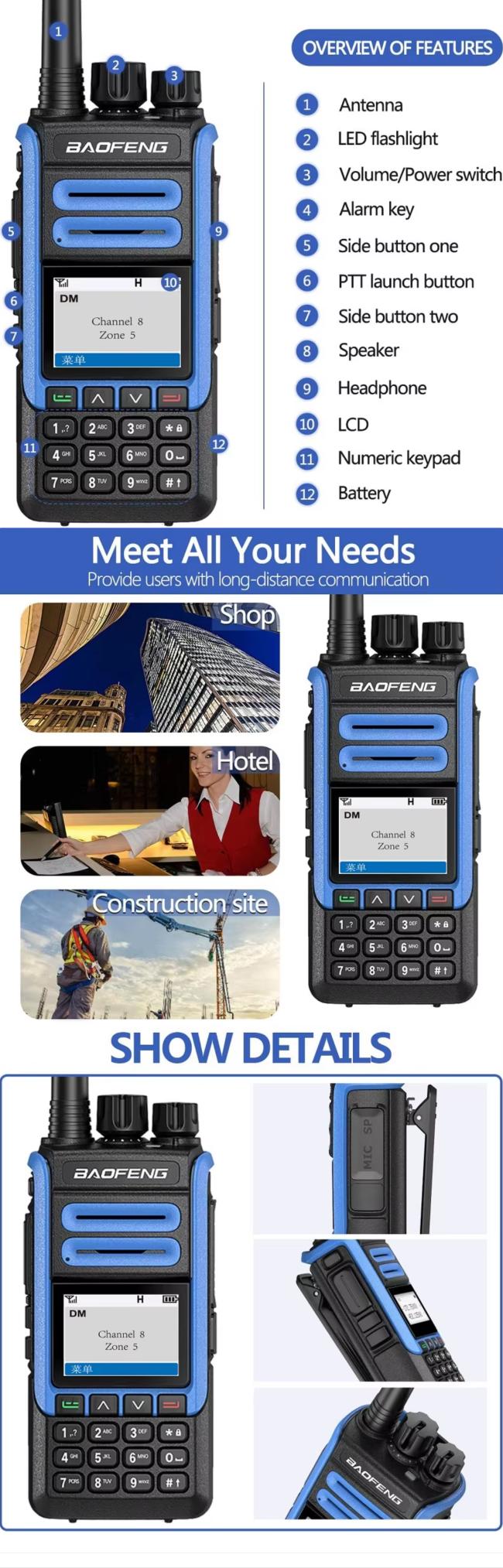 Baofeng DR-1802U Walkie Talkie packaging