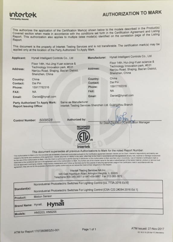 ETL - Hynall Intelligent Control Co. Ltd