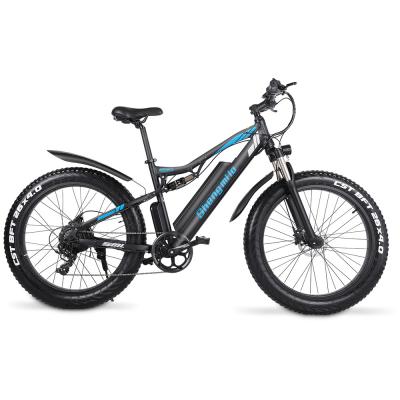 중국 48V 17Ah 1000W 전기 지방 타이어 자전거 7 스피드 더블 서스펜션 전기 자전거 판매용