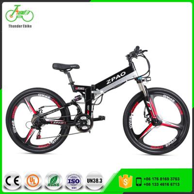 Chine Disque de freinage pliable vélo électrique de montagne pleine suspension 21 vitesse 26 pouces roue à vendre