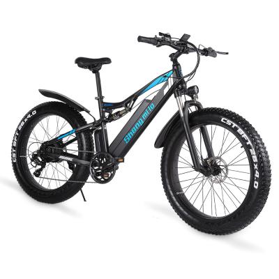 중국 48V 17Ah 1000W 전기 지방 타이어 자전거 7 스피드 더블 서스펜션 전기 자전거 판매용