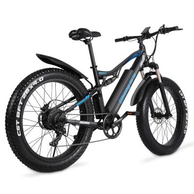 중국 48V 17Ah 1000W 전기 지방 타이어 자전거 7 스피드 더블 서스펜션 전기 자전거 판매용