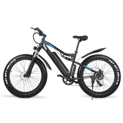 중국 48V 17Ah 1000W 전기 지방 타이어 자전거 7 스피드 더블 서스펜션 전기 자전거 판매용