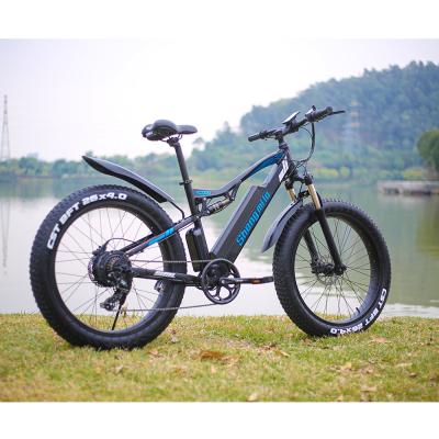 중국 48V 17Ah 1000W 전기 지방 타이어 자전거 7 스피드 더블 서스펜션 전기 자전거 판매용