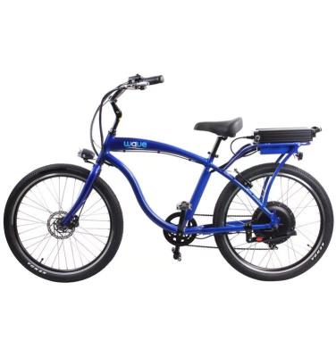 중국 48V 500W 750W 해변 크루저 전기 자전거 6 속도 후부 허브 모터 자전거 48V 10.4Ah 판매용