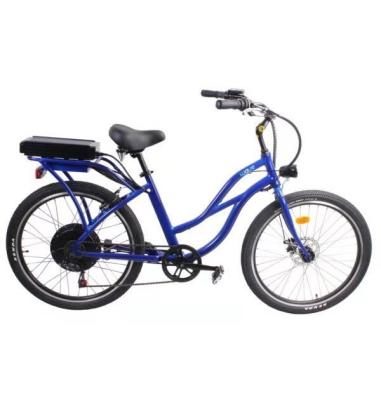 중국 48V 500W 750W 해변 크루저 전기 자전거 6 속도 후부 허브 모터 자전거 48V 10.4Ah 판매용