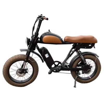 중국 20 Inch Fat Tire 73 Style Ebike 7 Speed Electric Mountain Bike 48V 500W 750W 1000W Retro Full Suspension Electric Bike 판매용