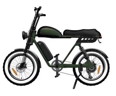 중국 20 Inch Fat Tire 73 Style Ebike 7 Speed Electric Mountain Bike 48V 500W 750W 1000W Retro Full Suspension Electric Bike 판매용