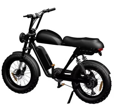 중국 20 Inch Fat Tire 73 Style Ebike 7 Speed Electric Mountain Bike 48V 500W 750W 1000W Retro Full Suspension Electric Bike 판매용