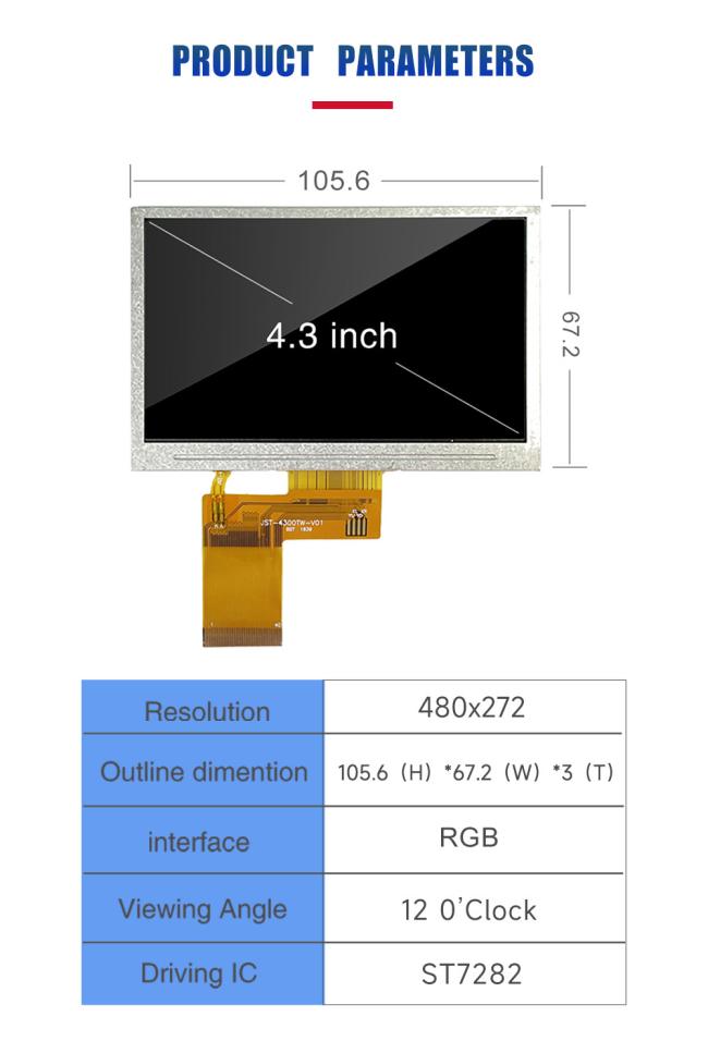 Close-up of LCD module components