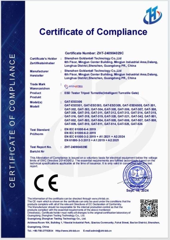 CE Certificate - SHENZHEN  GOLDANTELL TECHNOLOGY CO.,LIMITED