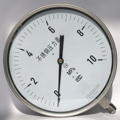 Cina 10 manometro del quadrante della parte radiale 250mm del manometro del Cl 1,6 del MPa grande in vendita