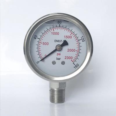 Cina 2300 PSI 160 Antivari 50mm tutto il manometro del manometro di acciaio inossidabile per i media corrosivi in vendita