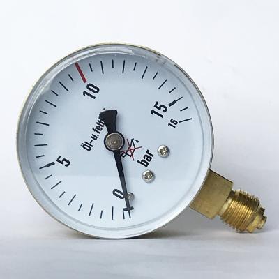 Cina manometro pratico d'ottone dorato di Internals del manometro delle pompe e dei compressori di Antivari del caso 16 di 63mm in vendita