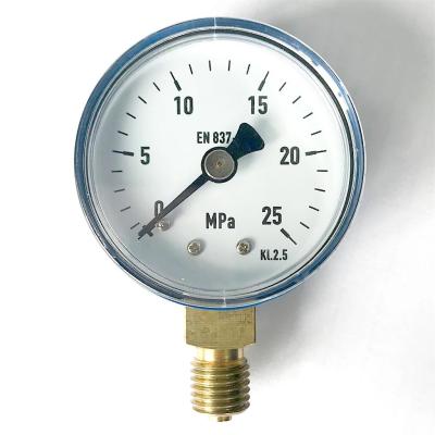 Cina manometro pratico bagnato d'ottone dipinto blu delle parti del caso 25 di 50mm del MPa del manometro d'acciaio dell'ossigeno in vendita