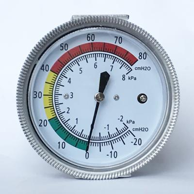 Cina di KPa 80 MmH2O ss del manometro della capsula di 63mm 8 manometro il collegamento d'ottone in vendita