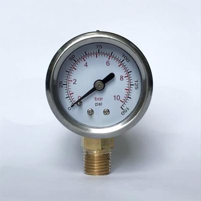 Cina 1,5 misura il manometro in pollici riempibile dell'olio da 300 PSI manometro riempito liquido del supporto del fondo da 1/8 di pinta in vendita