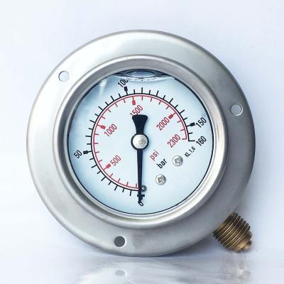 Cina Liquido a 2,5 pollici del calibro di pressione del carburante della flangia di Antivari del manometro di 2300 PSI 160 riempito in vendita