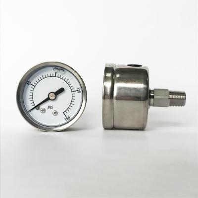 Cina 1,5 misura 160 il manometro in pollici posteriore concentrare riempito liquido del supporto del NPT del manometro di PSI 1/8 in vendita