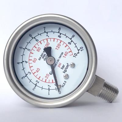 Cina Anello smontabile riempito liquido dell'olio SS316 NPT del manometro di Antivari del manometro 10 della glicerina in vendita